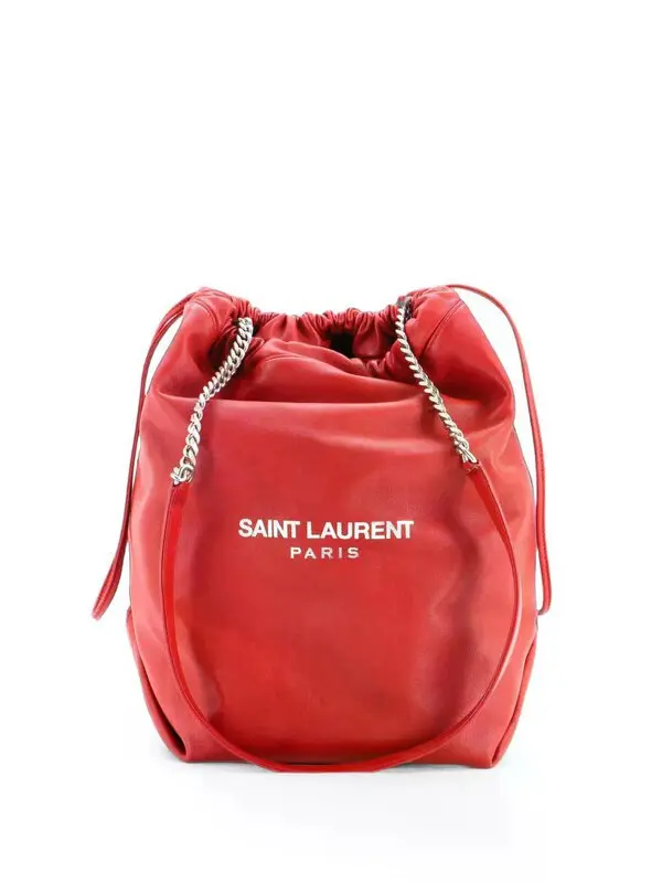 Saint Laurent Teddy Leather Large Bucket Bag