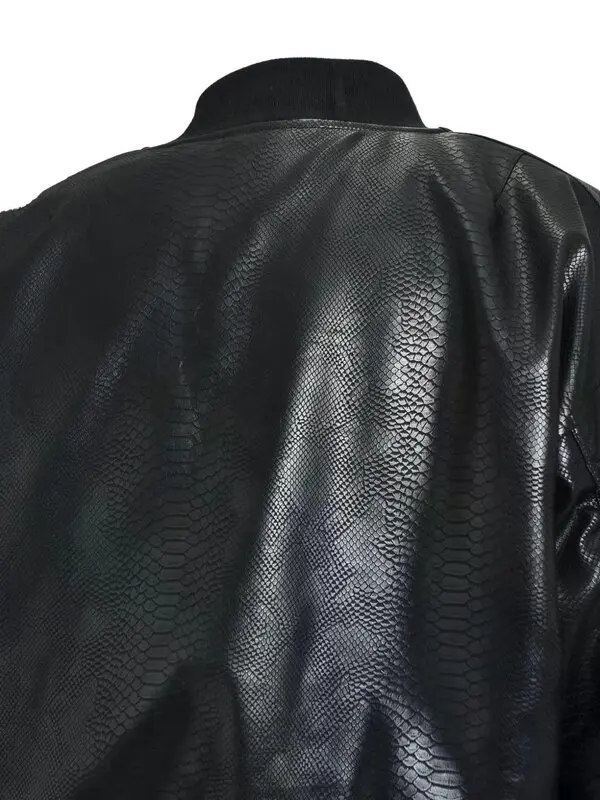 BREATH Python-effect Faux-leather Bomber Jacket
