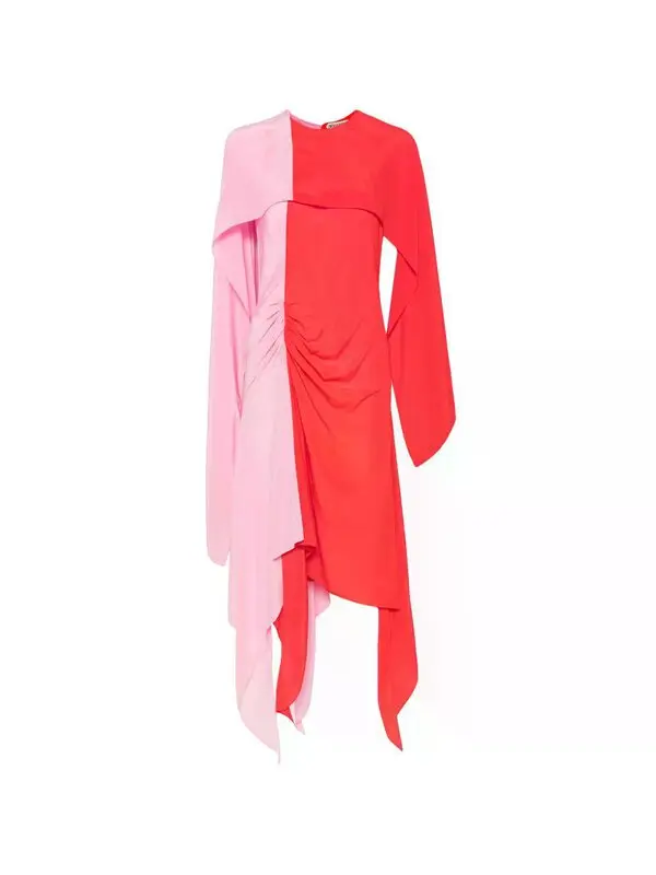 JW Anderson Silk Colour-block Cape Maxi Dress