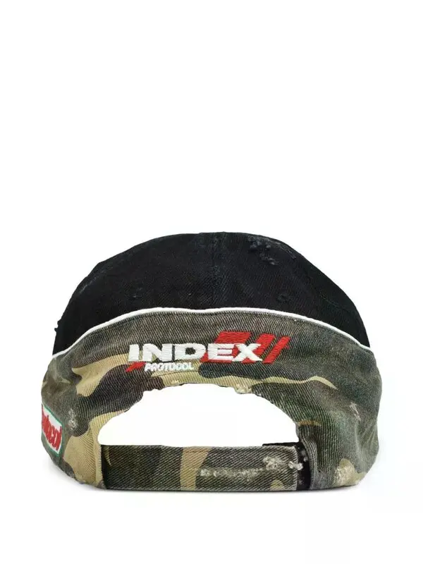 PROTOCOL INDEX Distressed Camouflage-panel Cap