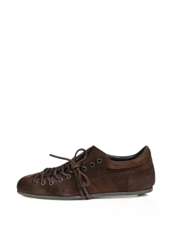 NO/FAITH STUDIOS Asymmetric Suede Sneakers - Brown