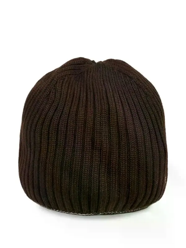 WALES BONNER Ribbed-knit Peaked-brim Beanie Hat
