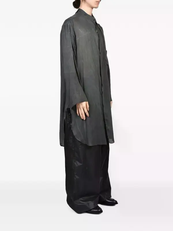 Yohji Yamamoto Asymmetric-collar Long Shirt