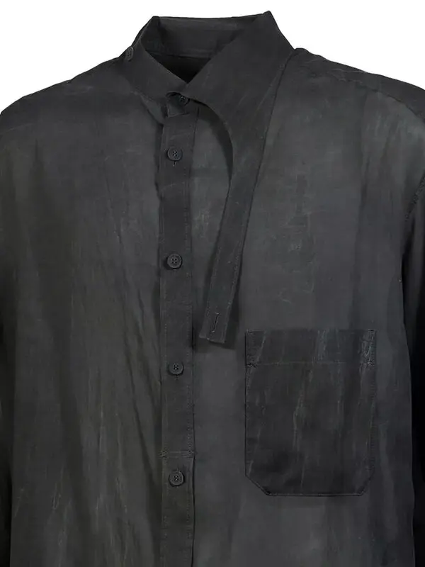 Yohji Yamamoto Asymmetric-collar Long Shirt