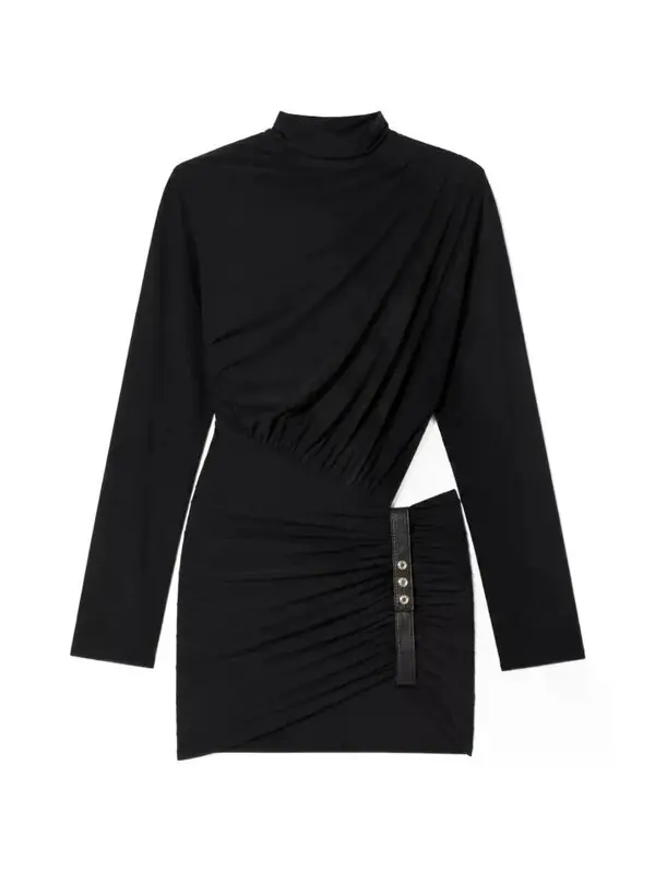 AMAZUIN Cut-out Gathered-detail Mini Dress