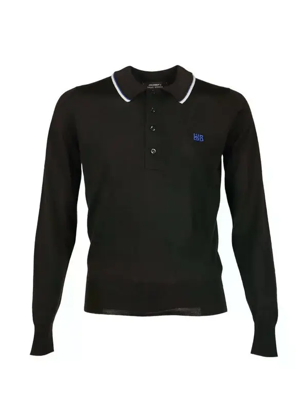 WALES BONNER Embroidered-logo Polo Sweater