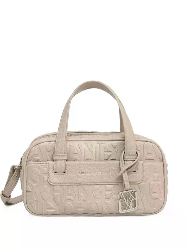 Armani Exchange Logo-embossed Leather Tote Bag