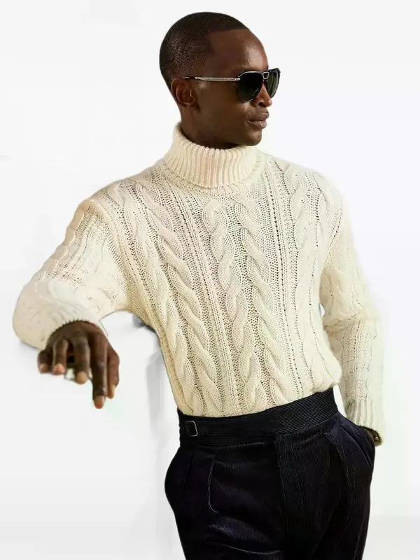 Ralph Lauren Purple Label Cable-knit Roll-neck Sweater