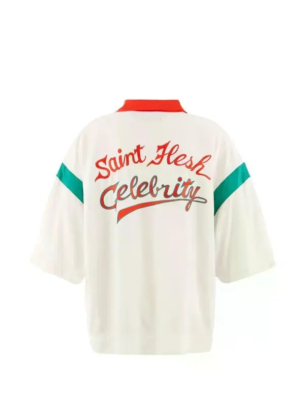 SAINT MXXXXXX Embroidered Wide-fit Shirt - Neutrals