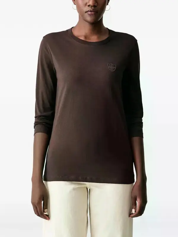 Armani Exchange Logo-embroidered Long-sleeve T-shirt