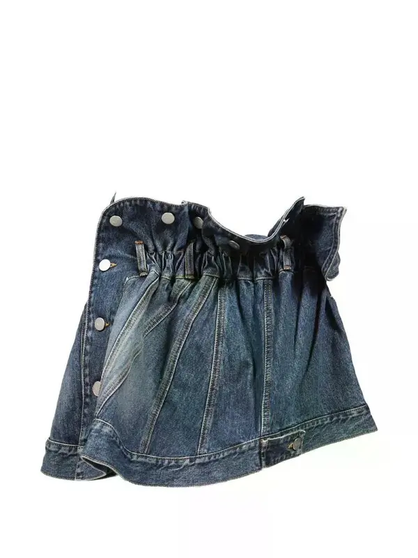 AUGUST BARRON Belted Asymmetric Mini Skirt - Blue
