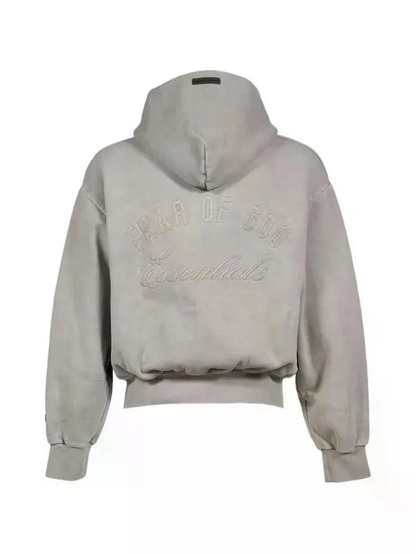 ESSENTIALS Logo-embroidered Zip-up Hoodie