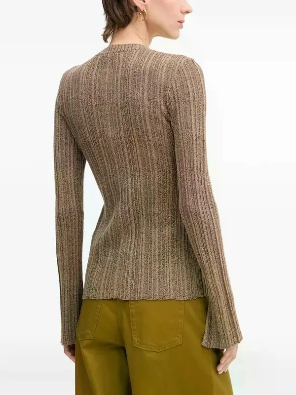 Sisley Ribbed Slit-cuff Cardigan