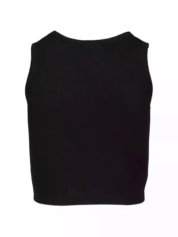 R13 Distressed Cropped Tank Top - Black