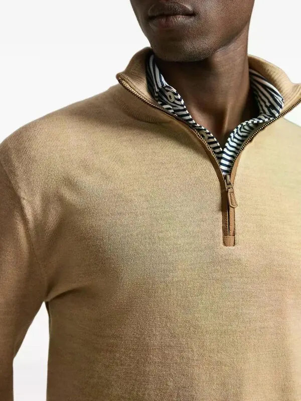 Rlx Ralph Lauren Half-zip Wool Sweater - Neutrals