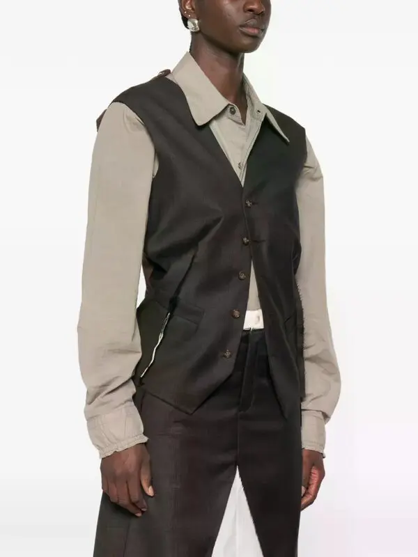 SONIA CARRASCO Knitted-panel Single-breasted Waistcoat