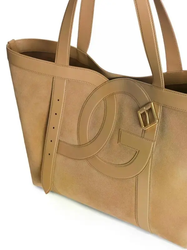 Dolce & Gabbana 3.5 Shopping Bag In Split Calfskin - Neutrals