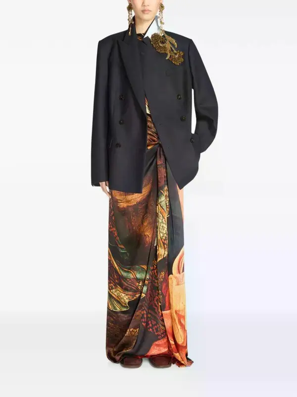 Dries Van Noten Embroidered Double-breasted Blazer