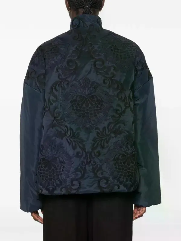 WHYCI MILANO Damask-embroidered High-neck Jacket