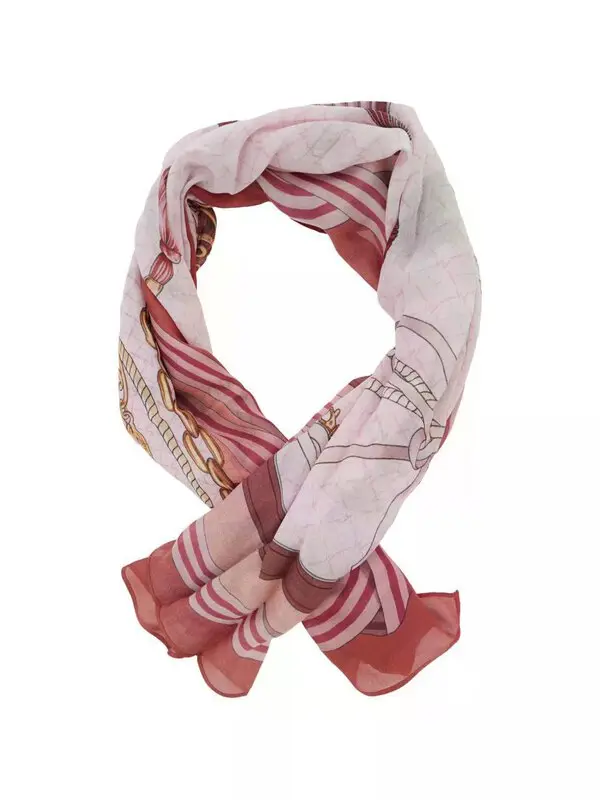 TWINSET Chain-print Striped Scarf