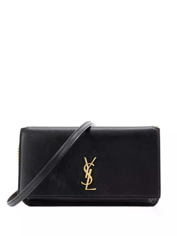 Saint Laurent Classic Monogram Leather Crossbody Bag - Black