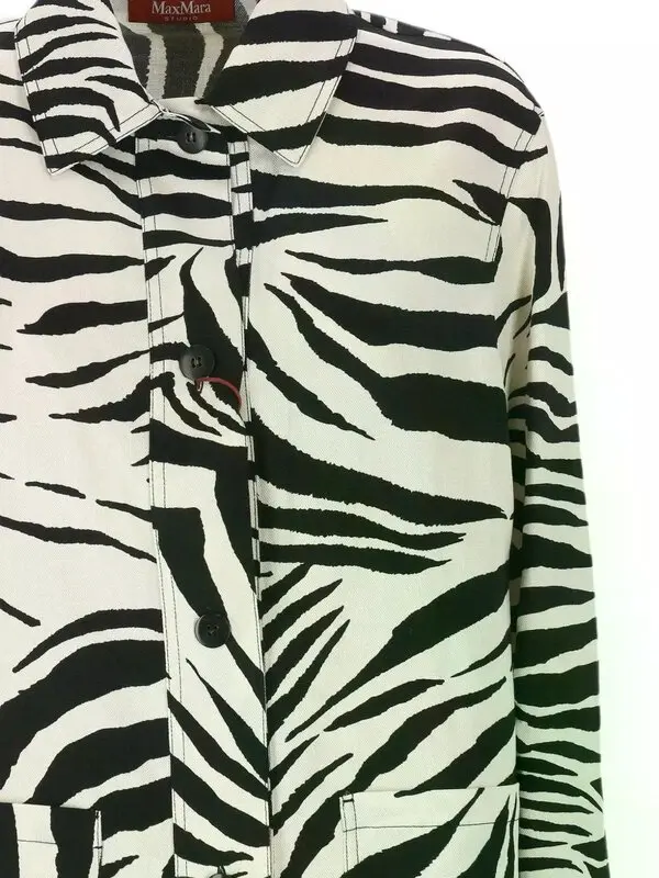 Max Mara Zebra-print Button-up Jacket