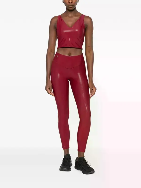 MACRON Metallic-effect Logo-patch Performance Leggings
