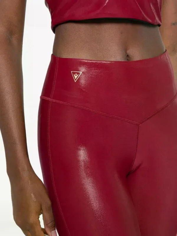 MACRON Metallic-effect Logo-patch Performance Leggings