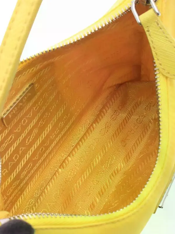 Prada Saffiano Trimmed Tessuto Re-edition 2005 Shoulder Bag - Yellow