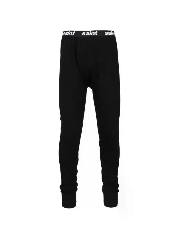SAINT MXXXXXX Logo-waistband Thermal Leggings - Black