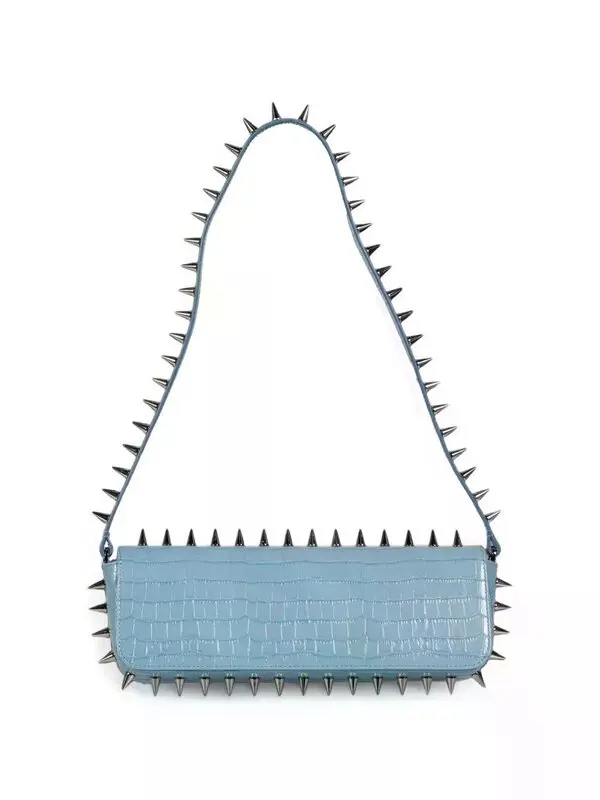 ABRA Spike Crocodile-effect Leather Shoulder Bag