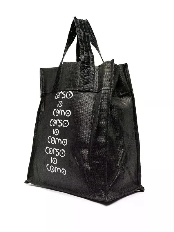 10 CORSO COMO Logo-print Raffia Tote Bag