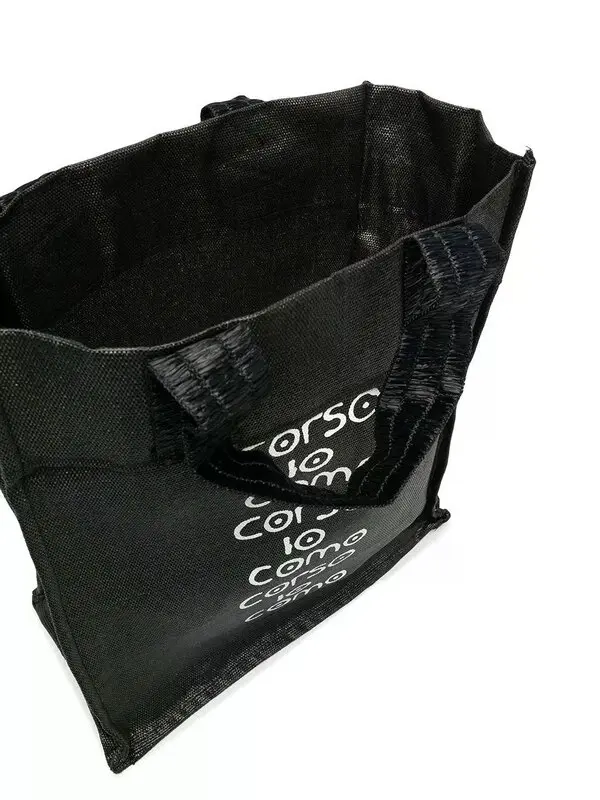 10 CORSO COMO Logo-print Raffia Tote Bag