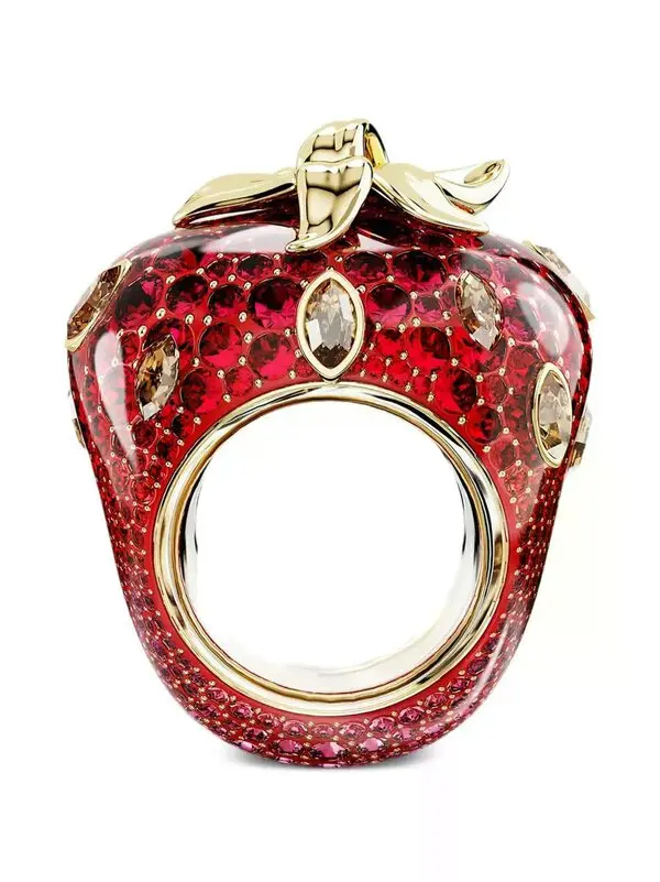 SWAROVSKI Idyllia Crystal-embellished Strawberry Ring - Red