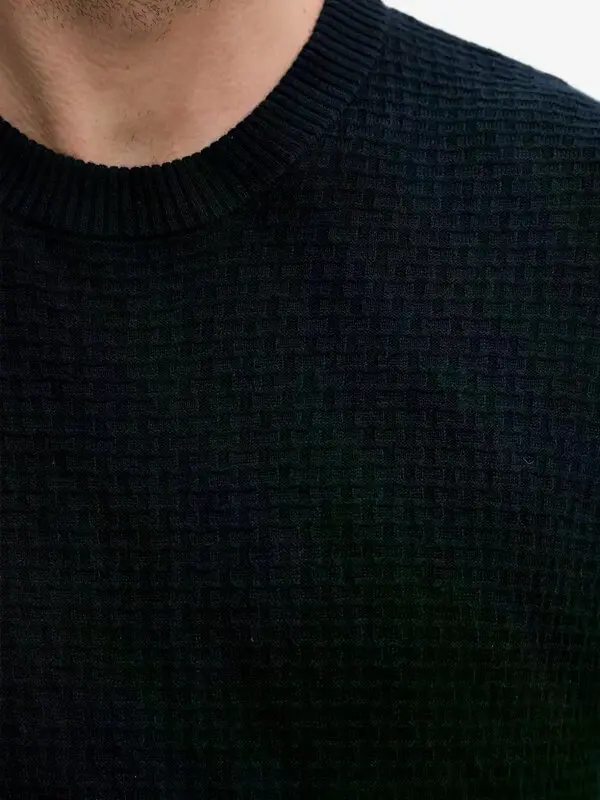 Sisley Waffle-knit Crew-neck Pullover