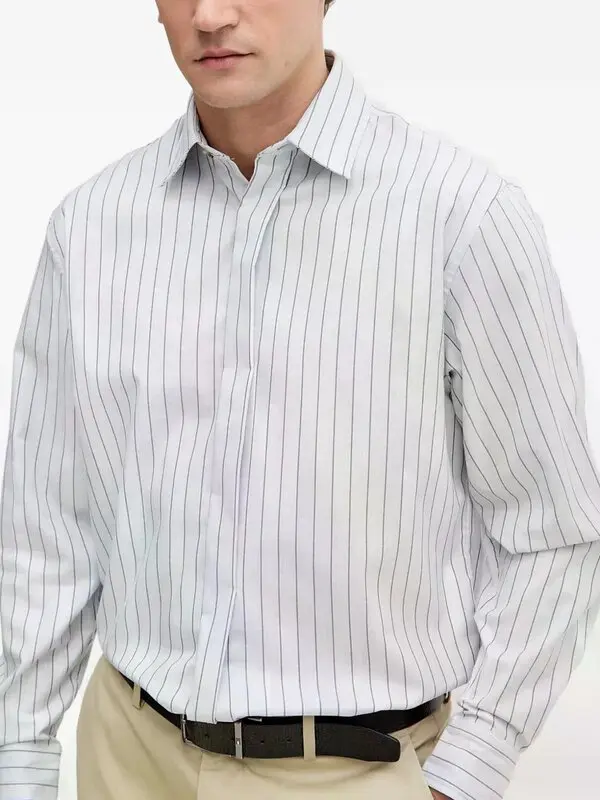 Sisley Vertical-stripe Long-sleeve Shirt