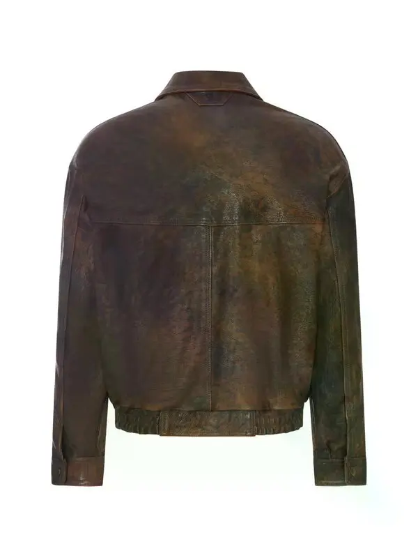 SALVATORE SANTORO Distressed-effect Leather Jacket