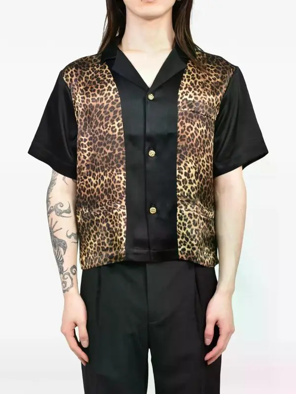 ERNEST W. BAKER Leopard-print Panelled Shirt