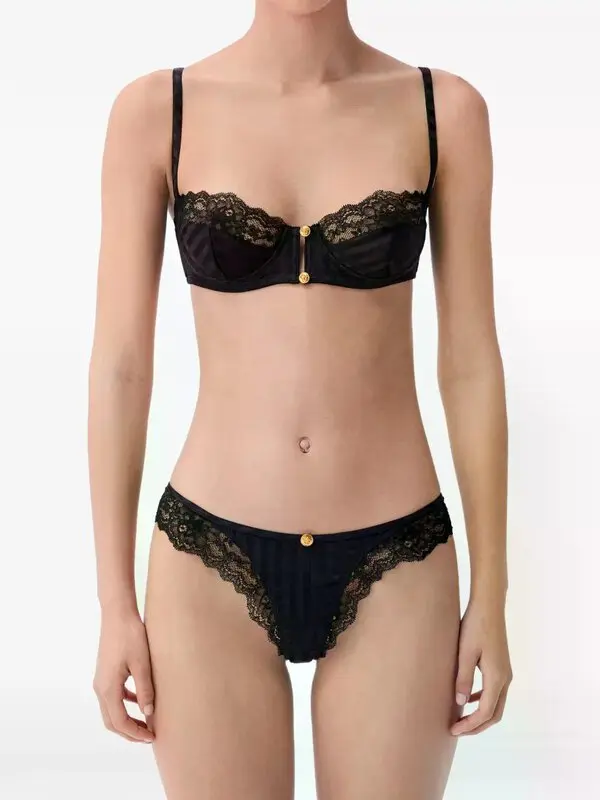 Versace Lace-trim Jacquard Silk Bralette