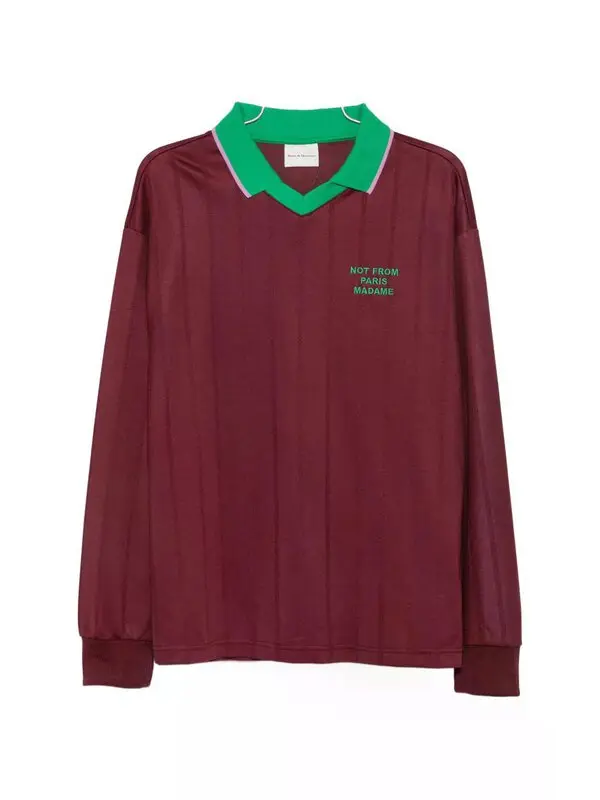 Drole De Monsieur Slogan Polo Shirt - Red