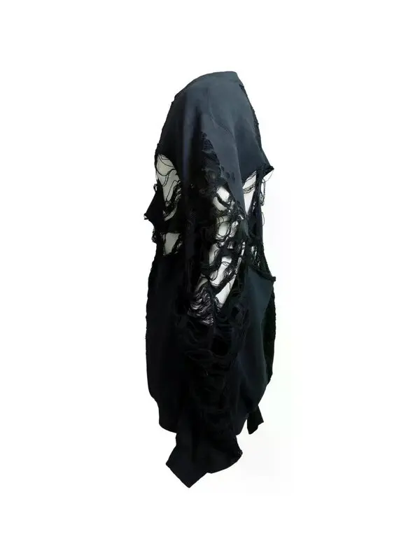 JUN/NAKAYAMA Distressed Cross-motif Sweater