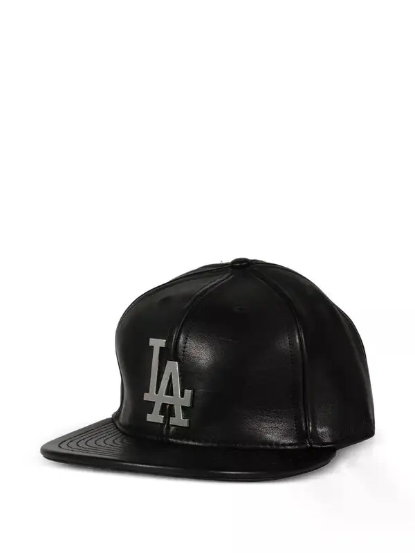 EARTHLING COLLECTIVE Logo-plaque Leather Cap - Black