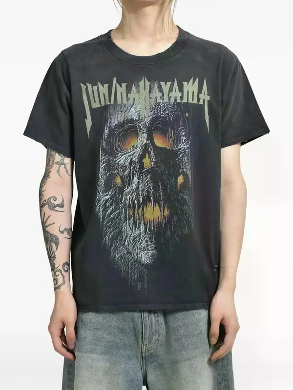 JUN/NAKAYAMA Skull Graphic-print Washed T-shirt