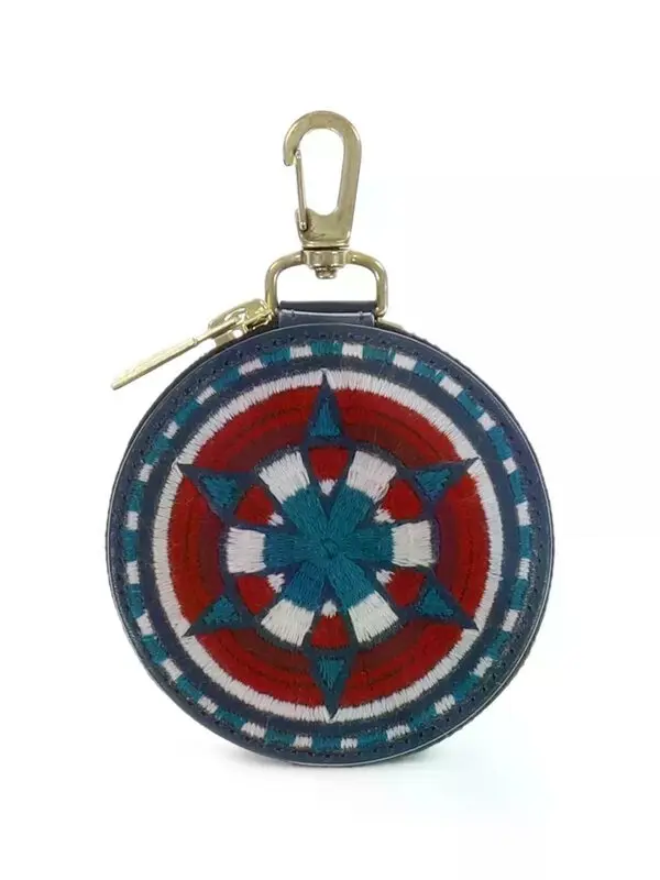 BLACK MEANS Embroidered Circle Coin Case - Blue