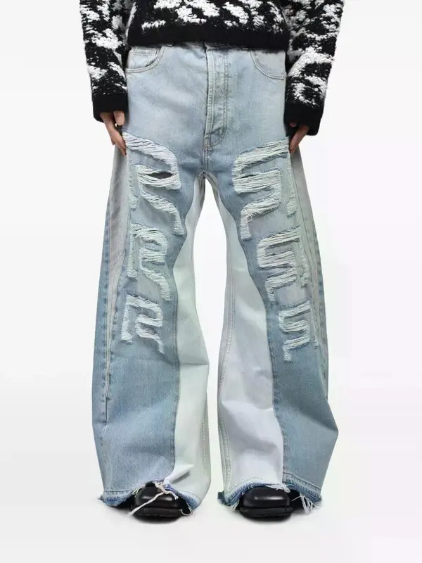 RRR123 Distressed Patchwork Jeans