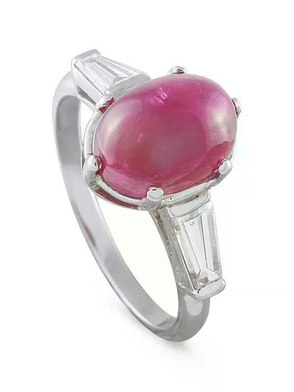 LB EXCLUSIVE Art Deco Ruby And Diamond Ring - Silver