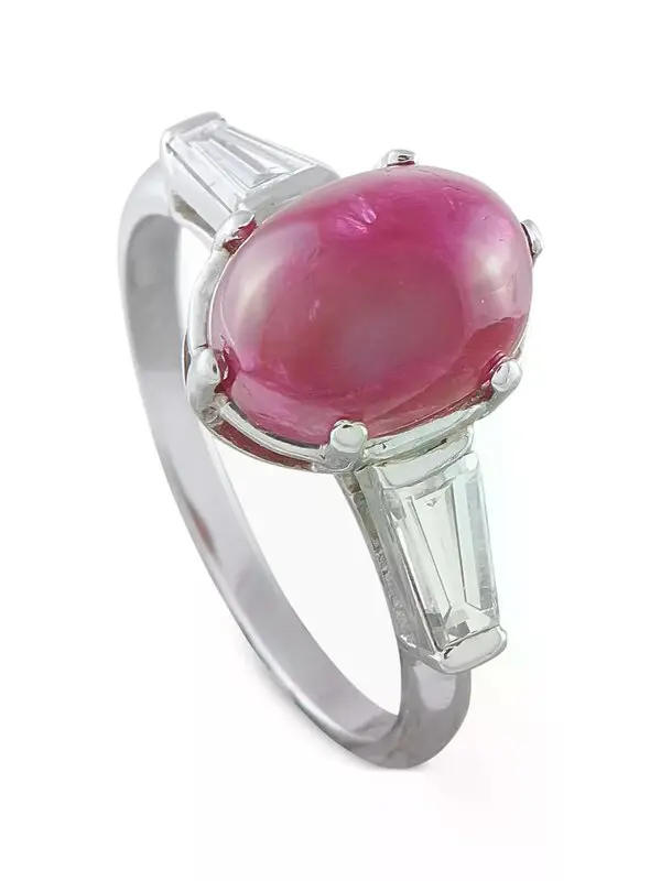 LB EXCLUSIVE Art Deco Ruby And Diamond Ring - Silver