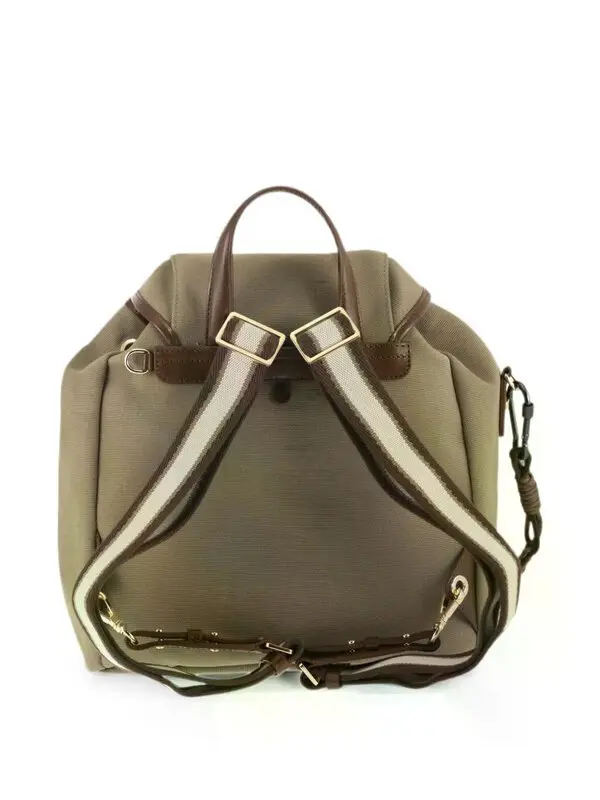 Max Mara Plain-weave And Leather Backpack