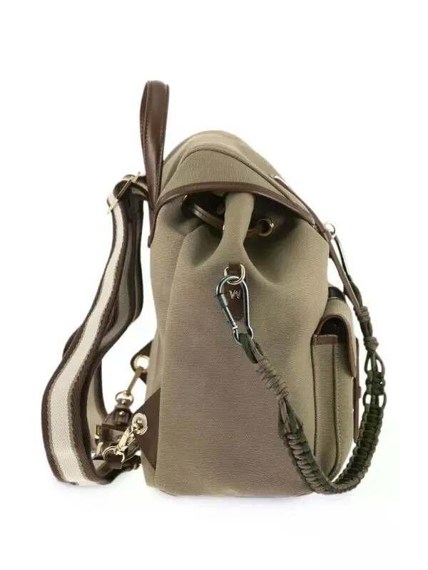 Max Mara Plain-weave And Leather Backpack
