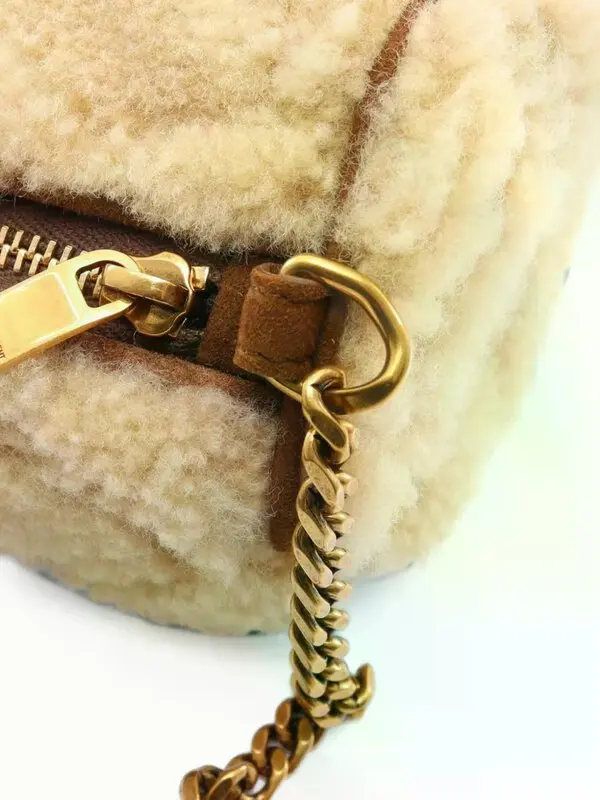 Saint Laurent Mini Sade Quilted Shearling Shoulder Bag